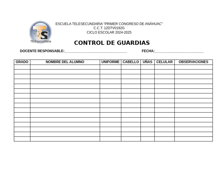 control de guardias | PDF