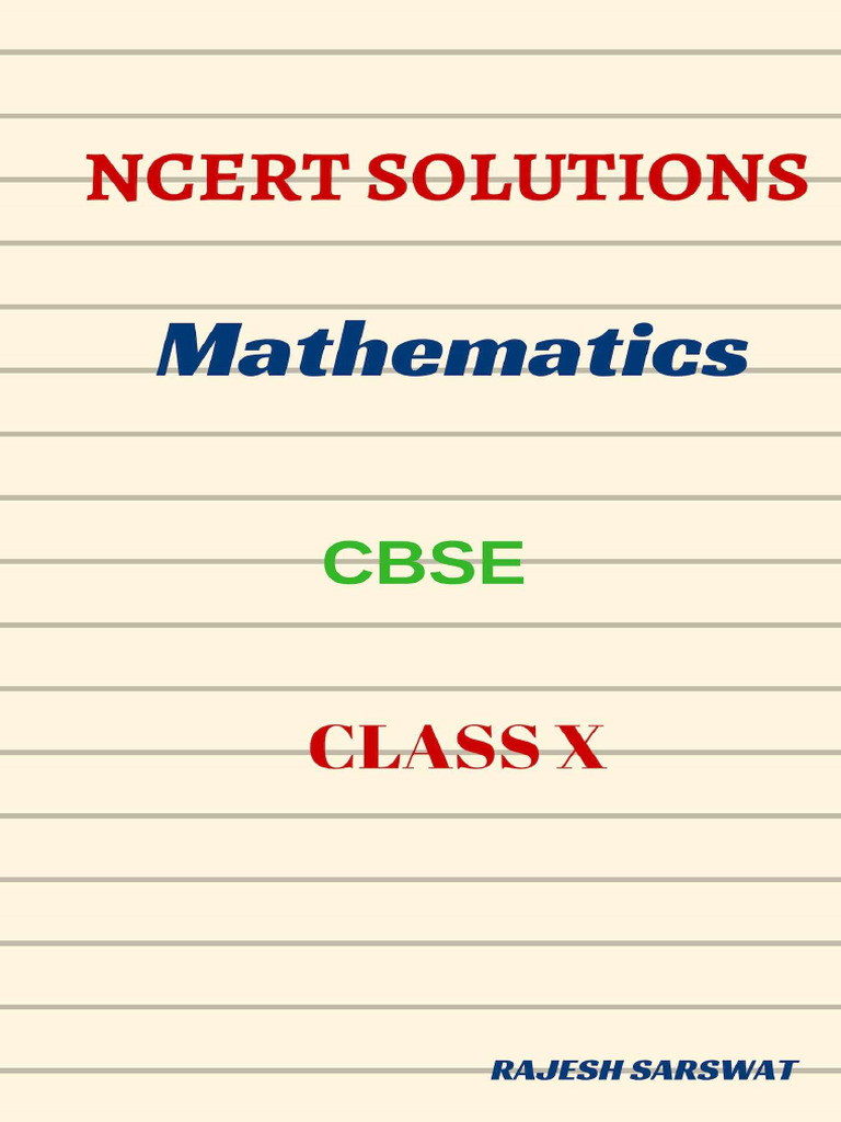NCERT Solutions Class X Mathematics | PDF | Equations | Mathematical ...