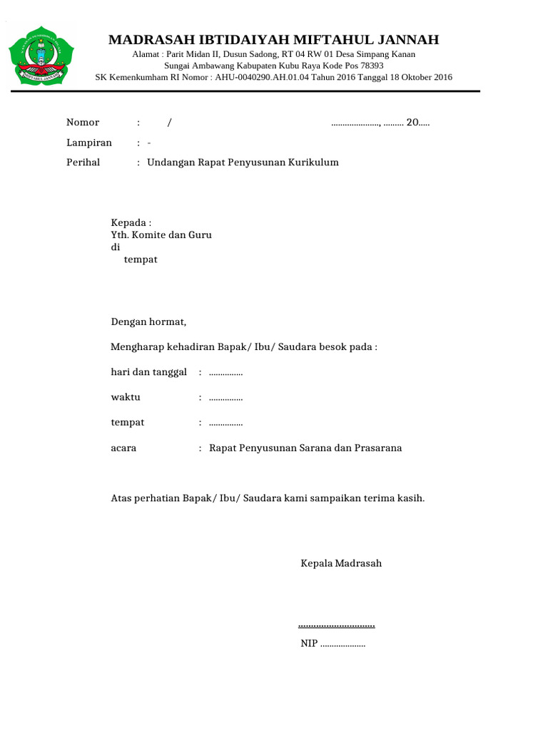 Undangan Dan TTD Hadir Rapat | PDF
