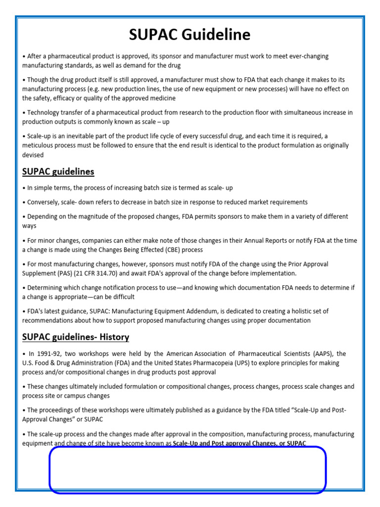 SUPAC Guideline | PDF | Food And Drug Administration | Topical Medication SUPAC Guideline | PDF | Food And Drug Administration | Topical Medication