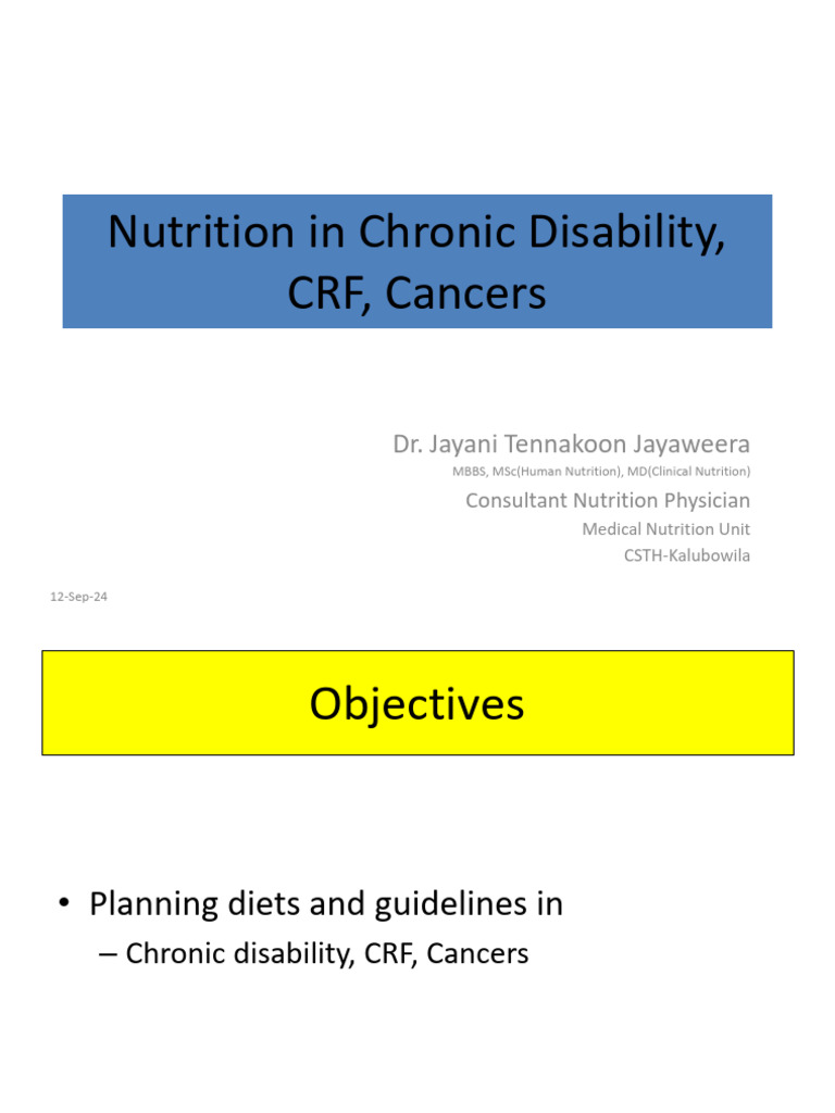 1 - Nutrition in Chronic Disability - 2024 September | PDF | Cancer ...
