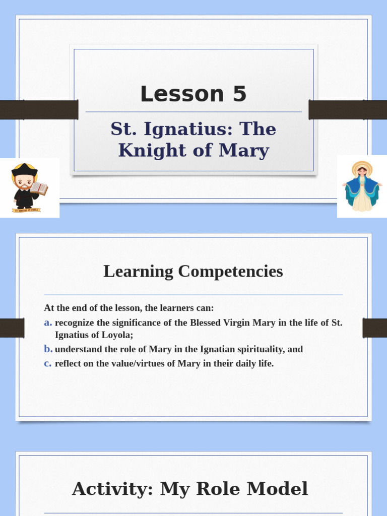 Lesson 5 Ignatius Kight of Mary | PDF | Mary, Mother Of Jesus ...