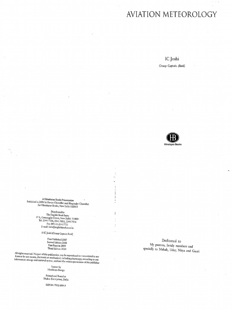 Aviation Meteorology IC Joshi | PDF