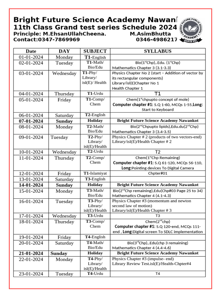 11th Grand Test Series 2024.... | PDF | Physics