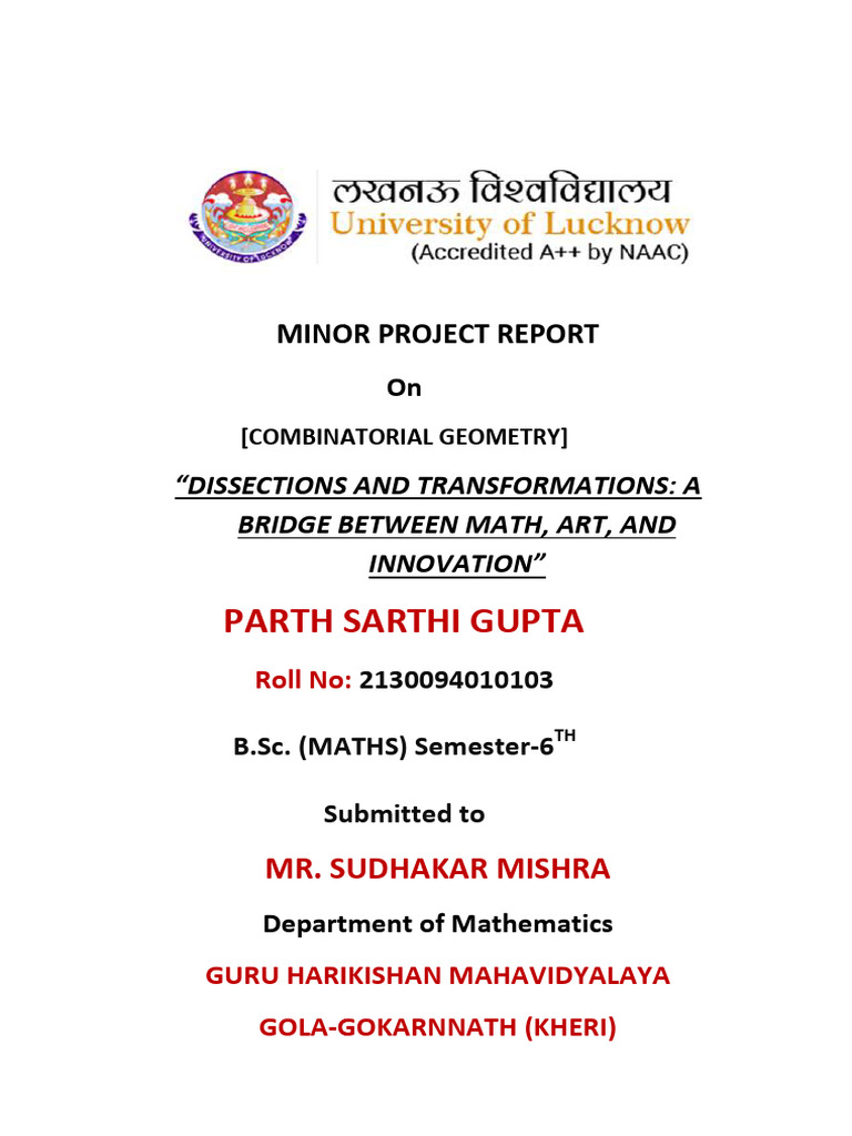 Minor Project Mathematics | PDF | Combinatorics | Geometry