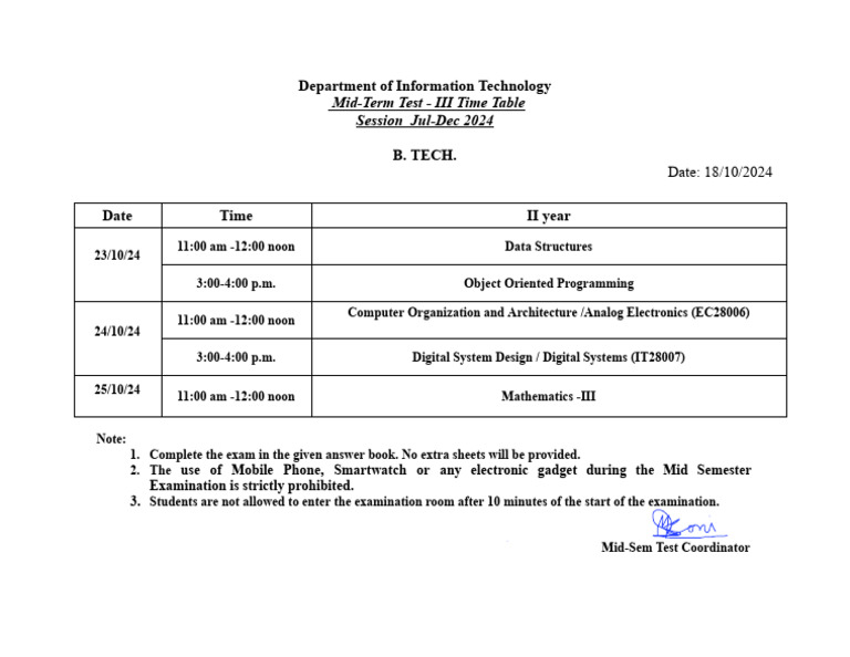 MId Sem 3 II Year IT | PDF