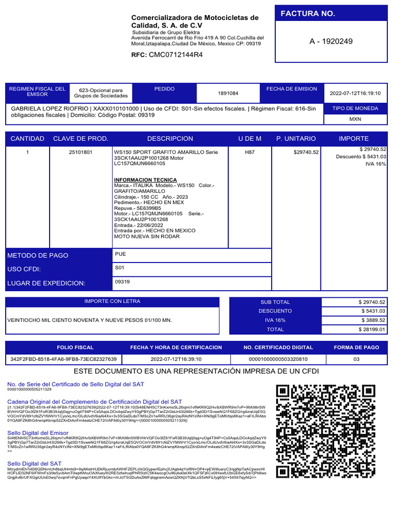 Factura 1920249 | PDF