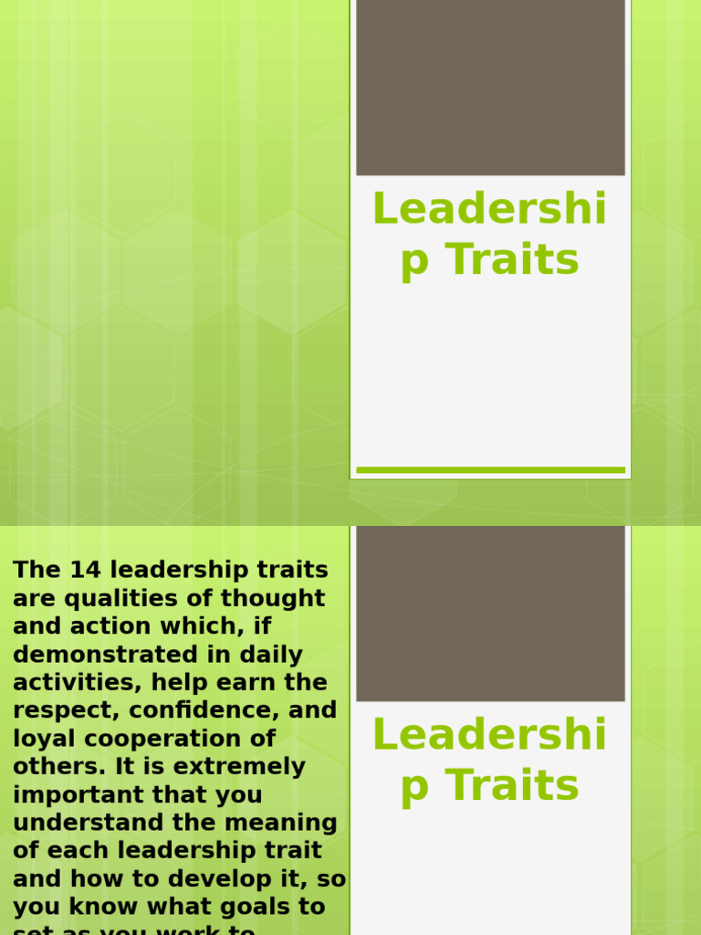 Leadership Traits PATHFINDER | PDF | Leadership | Endurance