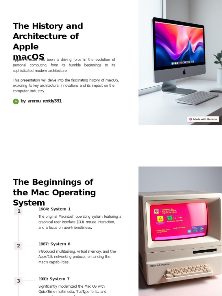 The History and Architecture of Apple MacOS | PDF | Mac Os | Graphical User Interfaces
