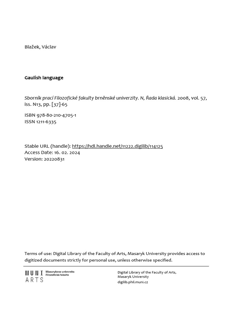 Gaulish language | PDF | Gaul | Linguistics