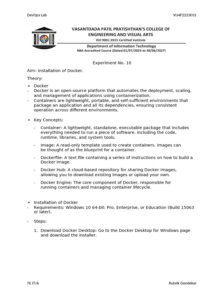 DevOps Exp 10 | PDF | Microsoft Windows | Installation (Computer Programs)