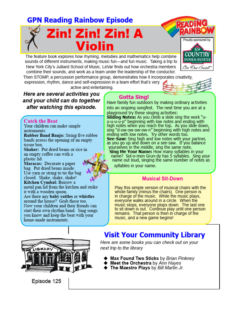 5204 RR Zin Zin Zin A Violin Activities | PDF | Las artes escénicas