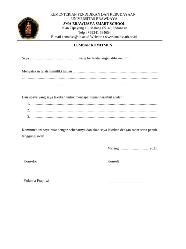 Lembar Komitmen | PDF
