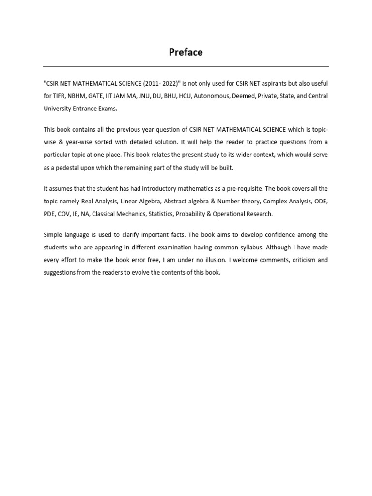 Preface | PDF | Complex Number | Real Number