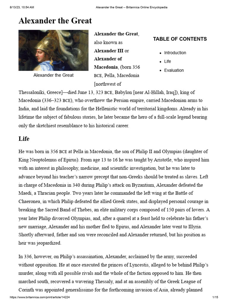 Alexander the Great: Life and Legacy | PDF | Alexander The Great ...