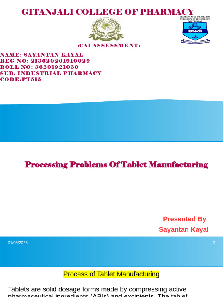 Gitanjali College of Pharmacy | PDF | Tablet (Pharmacy) | Pharmaceutical Formulation