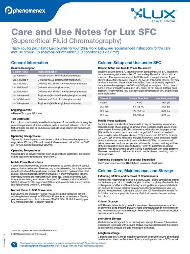 Phenomenex LUX | PDF | Elution | Chromatography