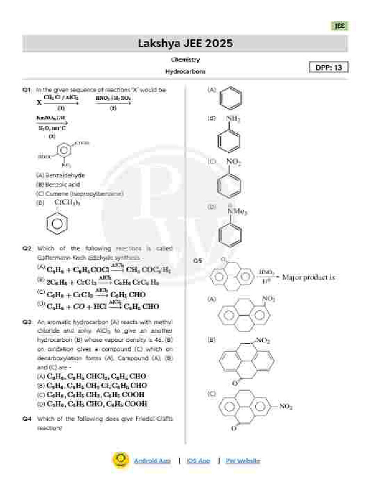 Hydrocarbon - DPP 13 - Lakshya JEE 2025 - 11zon | PDF