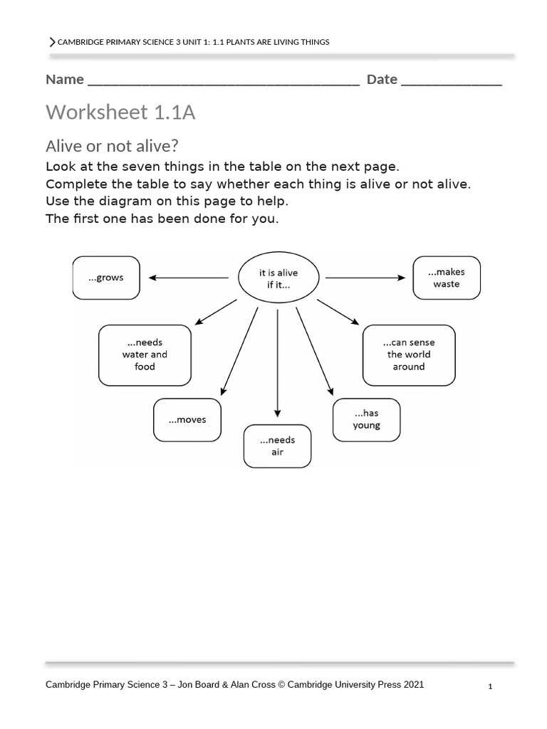 P_Science_3_Worksheets Unit1 | PDF