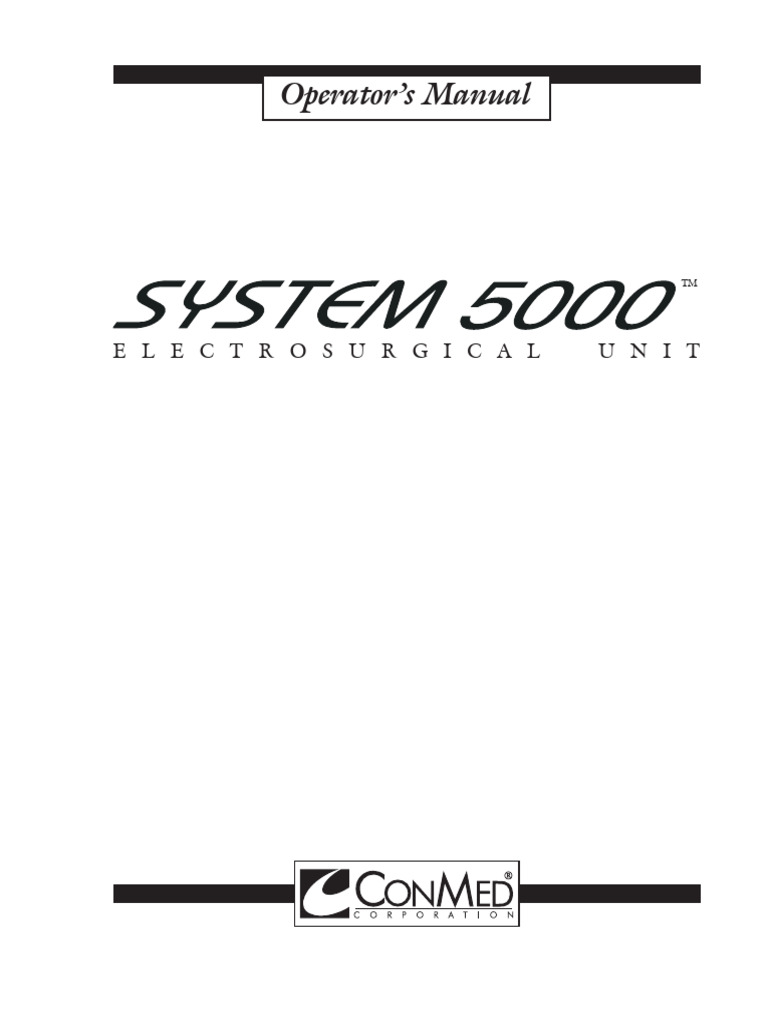 ConMed System 5000 Operators Manual | PDF | Mains Electricity | Electricity