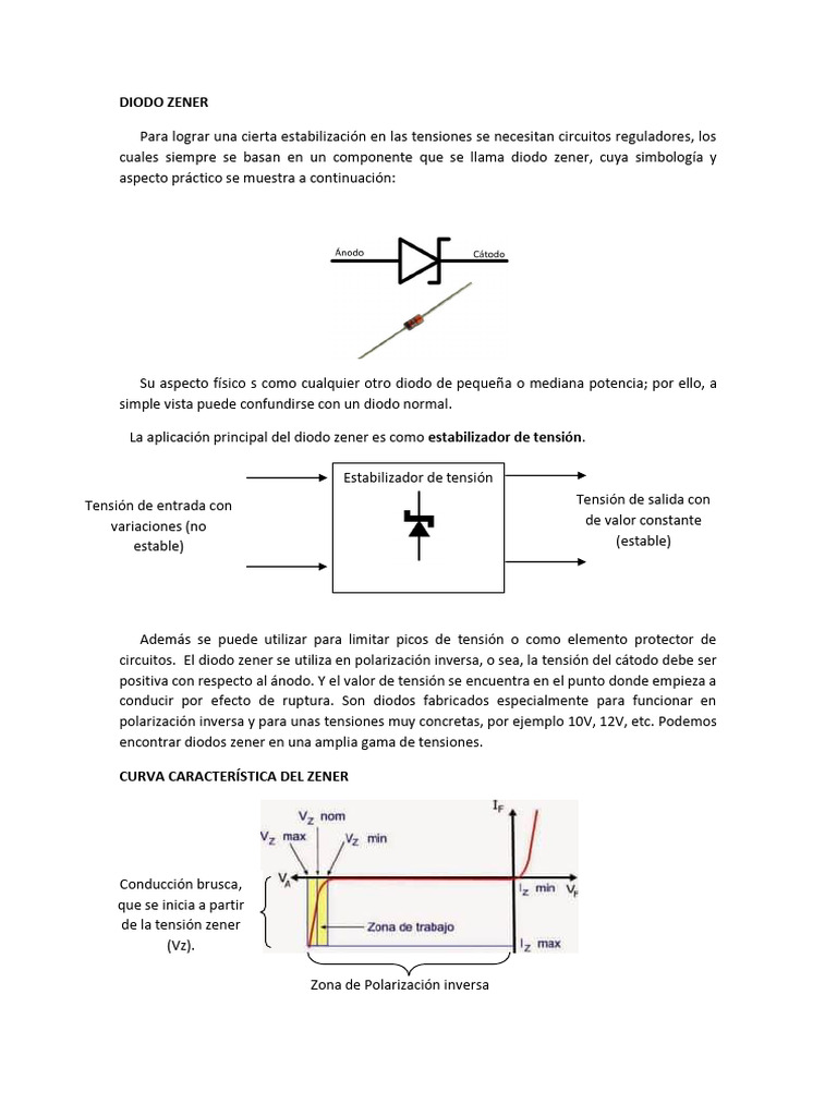 Diodo Zener-Regulacion | PDF | Diodo | Electrónica de potencia