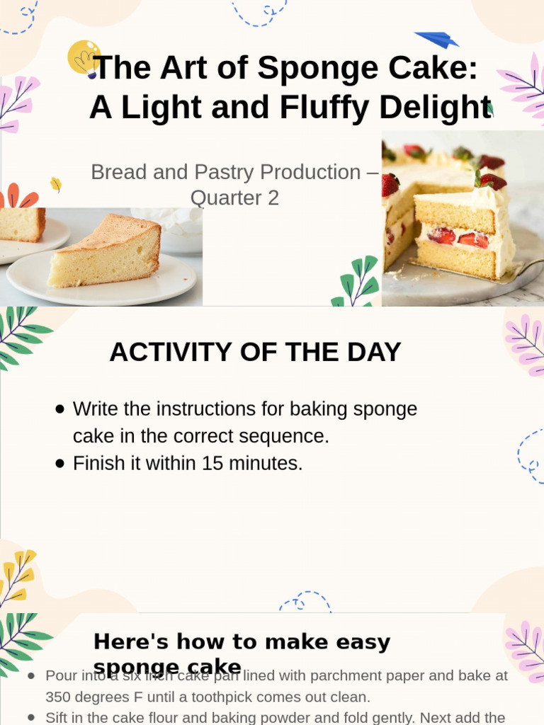 SPONGE CAKE RECIPE | PDF | Cakes | Cuisine