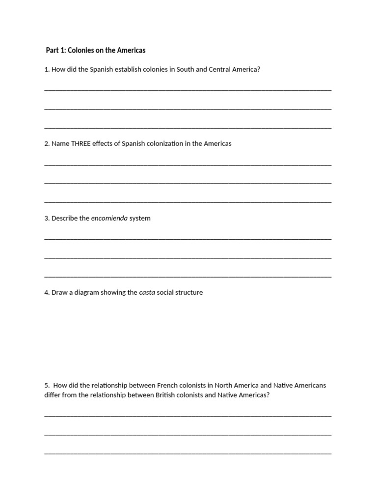 2023-2024 G8 World History II Comp Review Homework | PDF | Imperialism ...