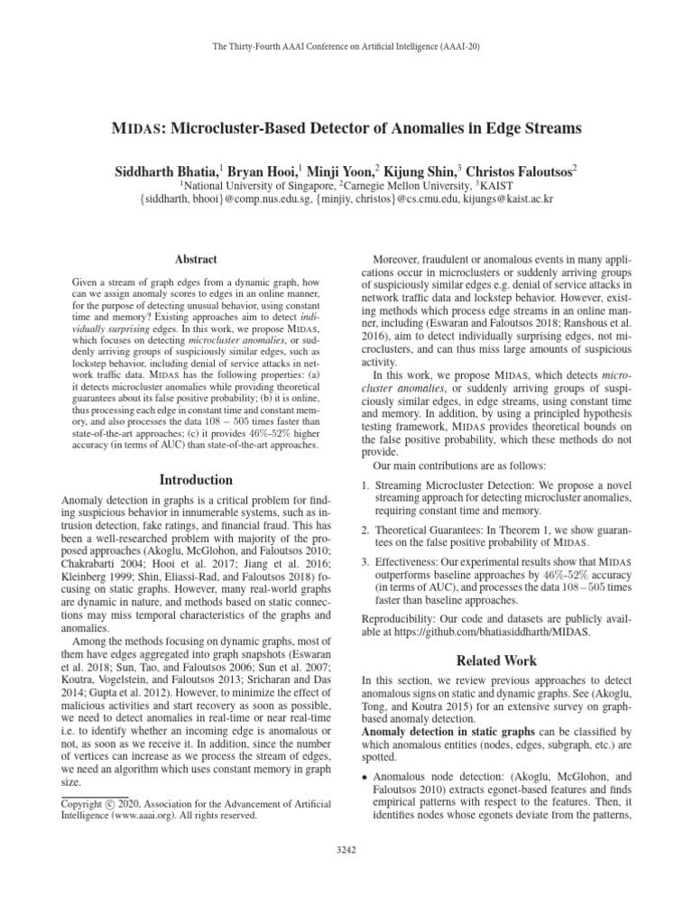 20 - AAAI - MIDAS: Microcluster-Based Detector of Anomalies in Edge ...
