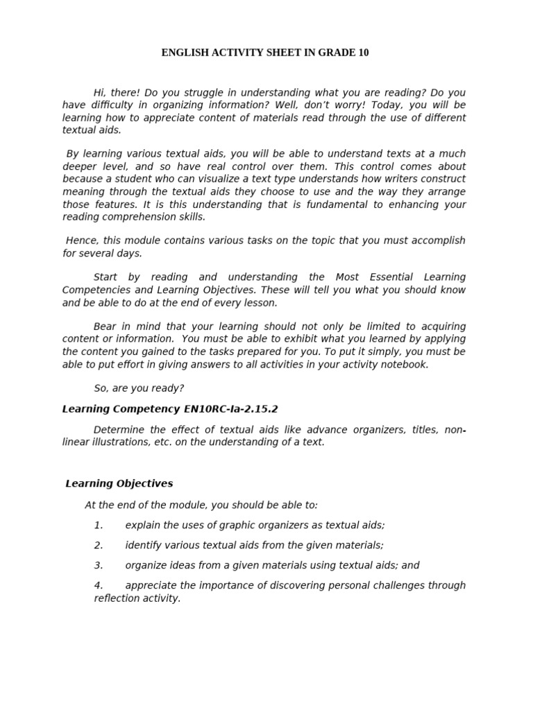 English Activity Sheet in Grade 10 | PDF | Minotaur