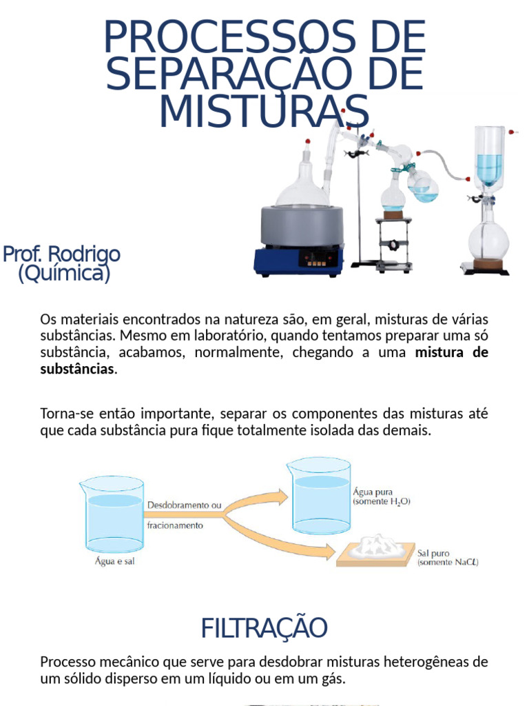 Técnicas de Separação de Misturas | PDF | Mistura | Química