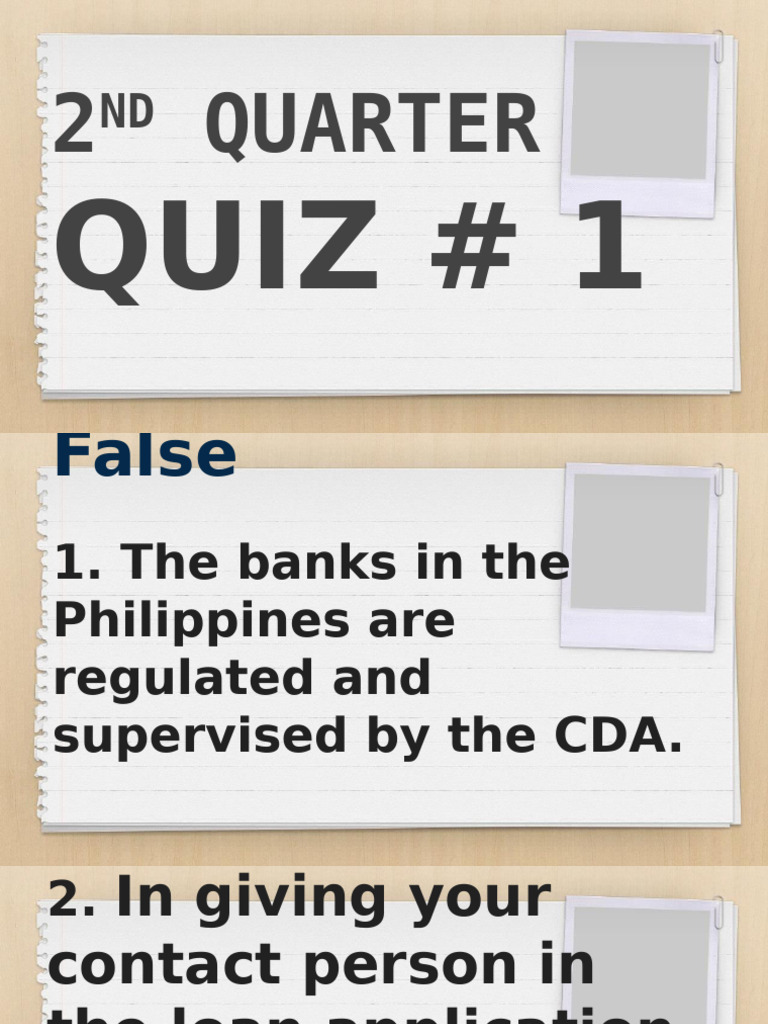 Financial Quiz on Loans & Banking | PDF | Law