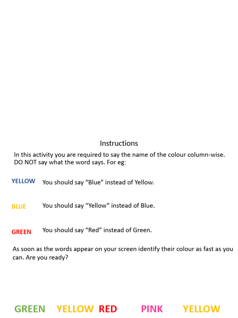 CP Practical Stroop Test 2 | PDF