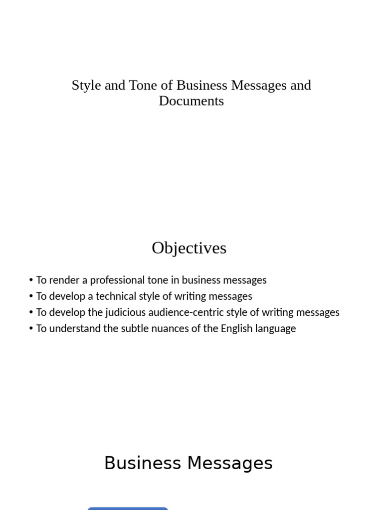 Style and Tone in Business Messages Final | PDF | Subject (Grammar ...