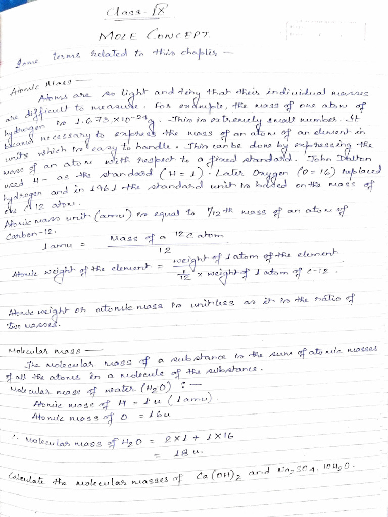 Mole concept pdf 1 | PDF