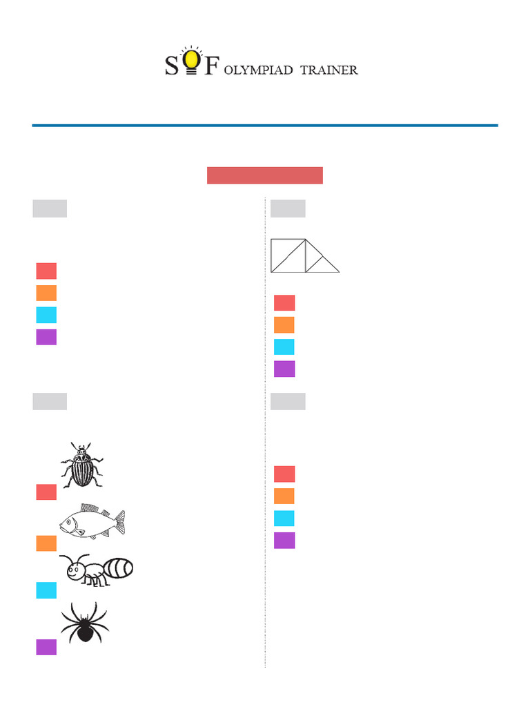 IMO Level-1 Mock Test 2 Class 3 WOkYu | PDF | Mathematics