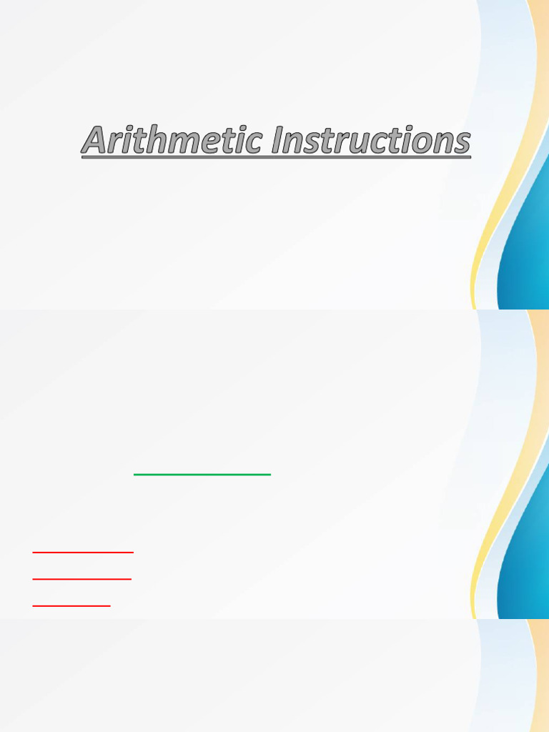 CH 2 - Arithmetic Instruction Group | PDF | Integrated Circuit | Office Equipment