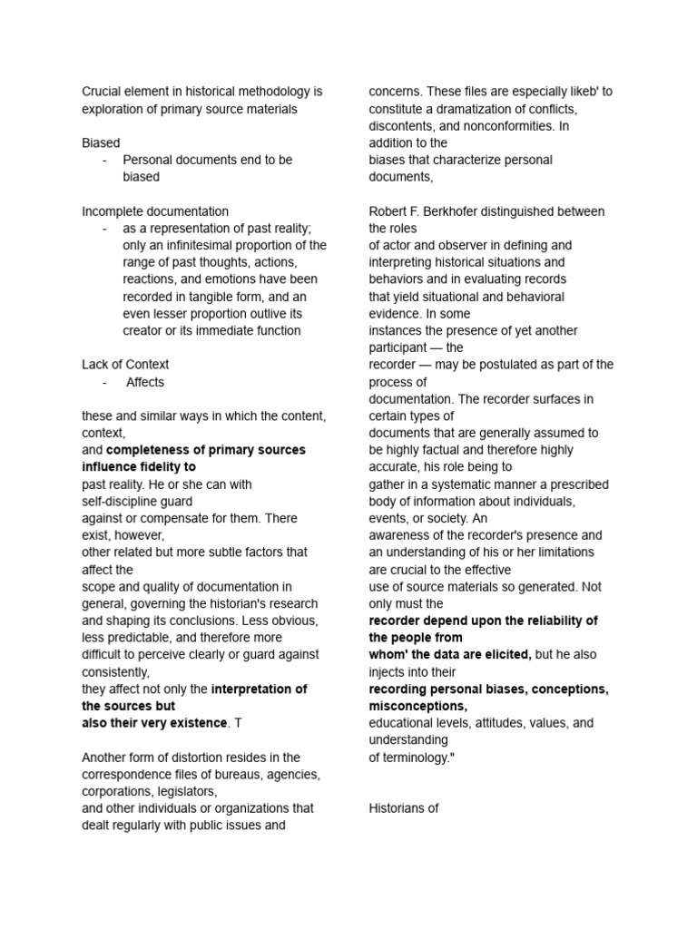 Limitations of Primary Source | PDF | Bias | Methodology