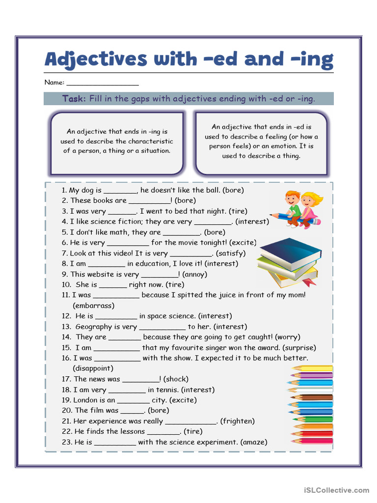 Adjectives With - Ed and - Ing | PDF