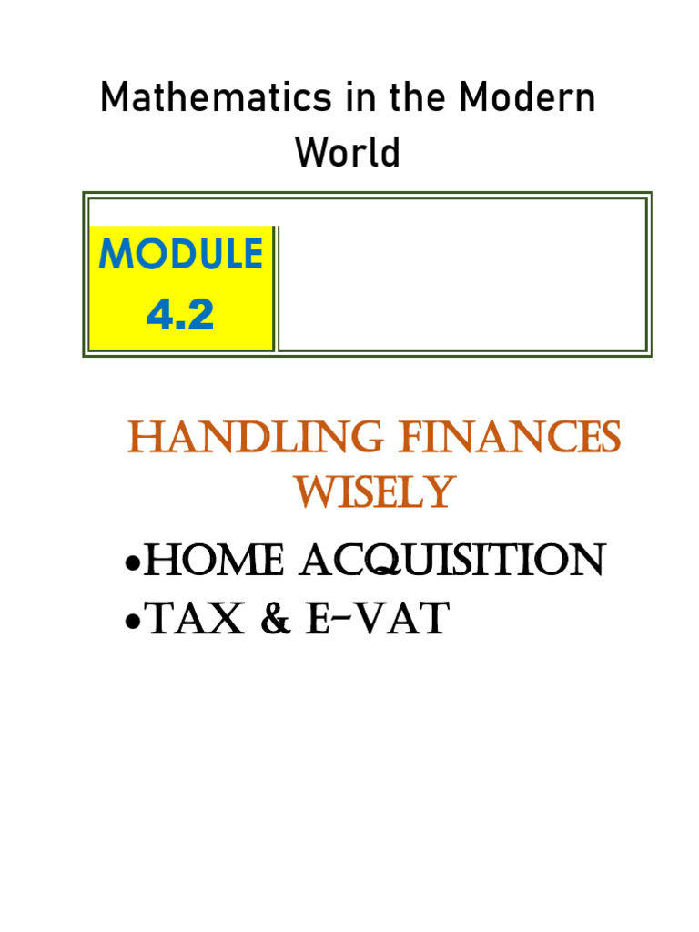 CMMW MODULE 4.2 Home Acq TAX | PDF