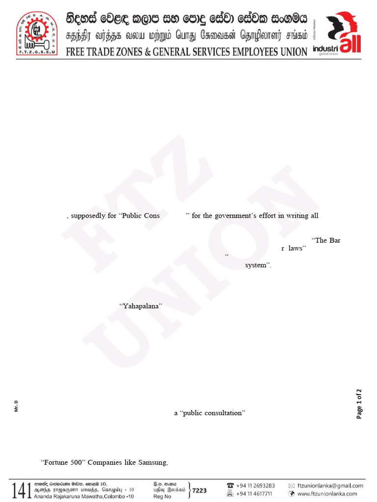 Letter To BASL - 12.05.2023 | PDF | Labour Law | Government