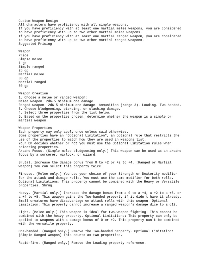 Custom Weapon Design 241020 143128 | PDF | Melee Weapons