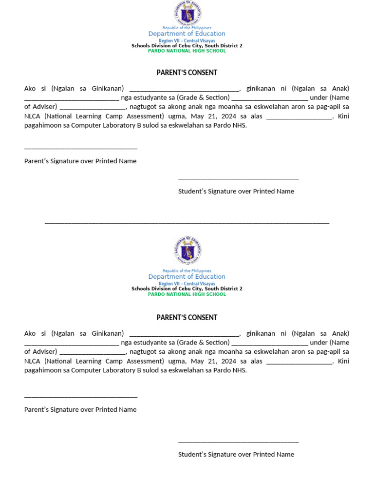 Parent's Permit | PDF