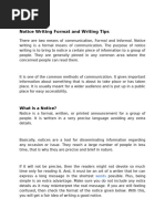 Notice Writing For Class 7 | PDF