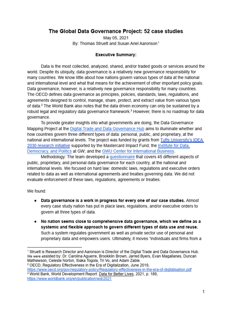 The Global Data Governance Project | PDF | Asia | Governance