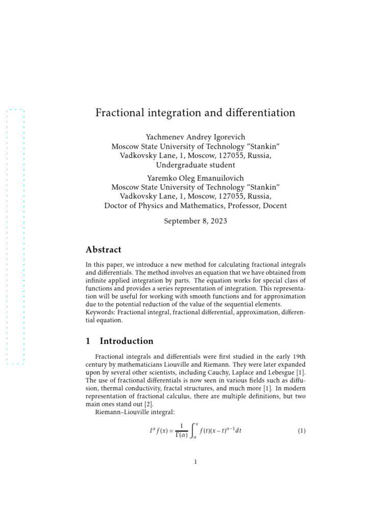 New Method for Fractional Calculus | PDF | Integral | Function ...