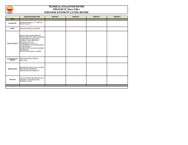 Technical Evaluation Matrix - v1 | PDF | Hogar, jardinería y bricolaje | Tecnología