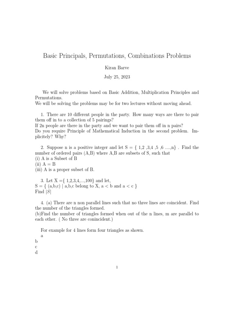Permutations and Combinations Problems | PDF | Abstract Algebra | Mathematical Logic