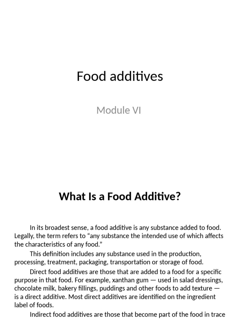 M.6.Food Additives | PDF | Sugar Substitute | Food Ingredients