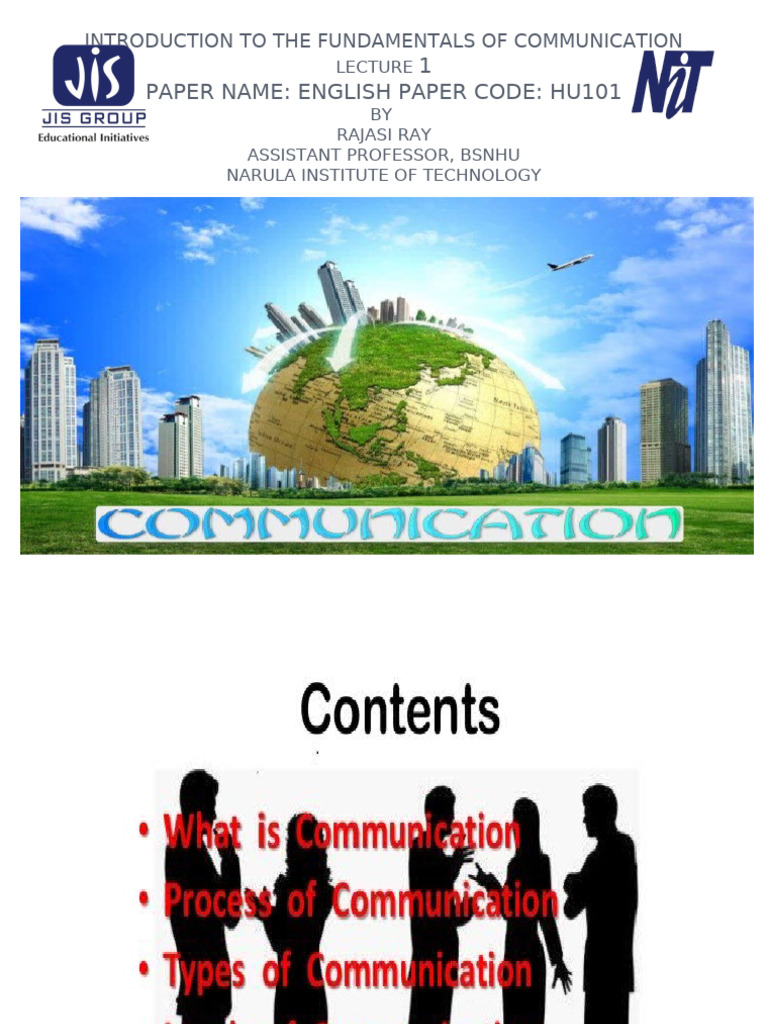 Introduction to the Fundamentals of Communication. | PDF