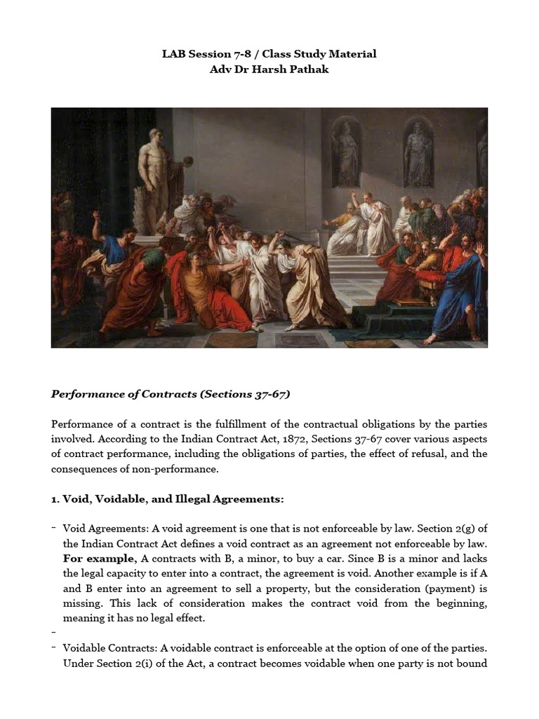 LAB Session 78 Contract . | PDF | Breach Of Contract | Legal Remedy